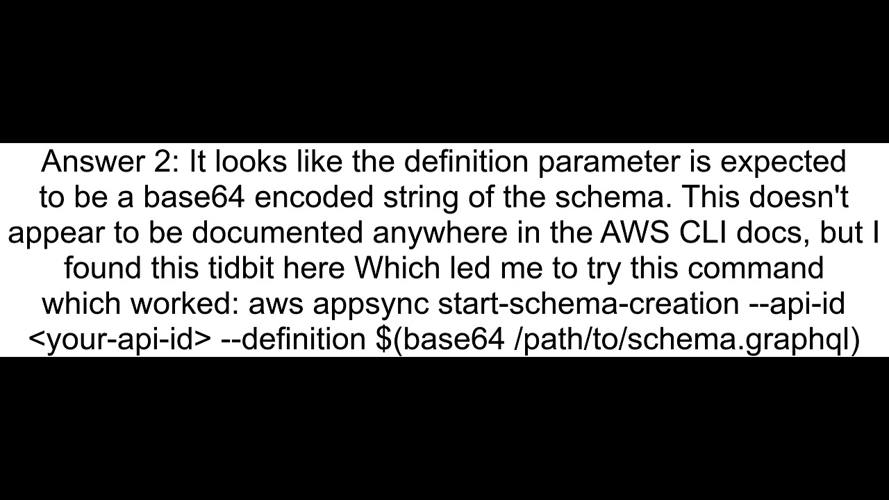 How To Provide Blob Of Graphql Schema To Aws Appsync Api Youtube Lets Learn Graphql